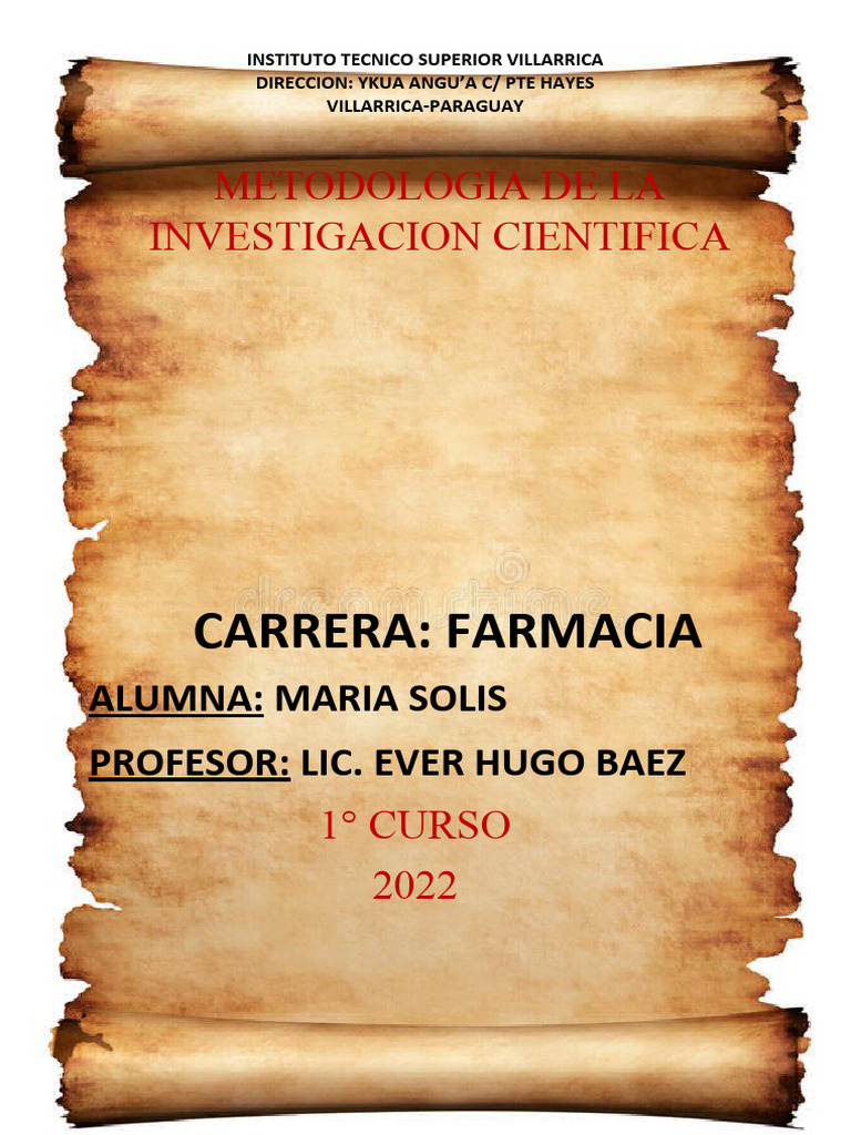 MARIA SOLIS METODOLOGIA 2 | PDF | Método científico | Hipótesis