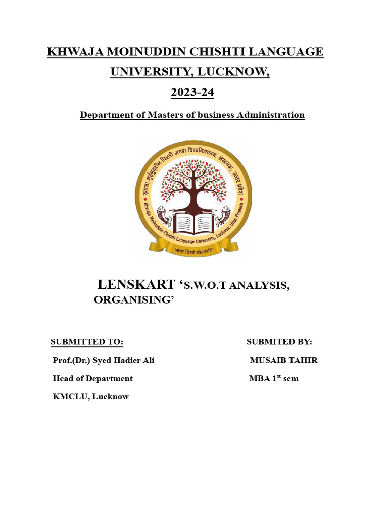 Lenskart SWOT Analysis Report | PDF | Glasses | Retail