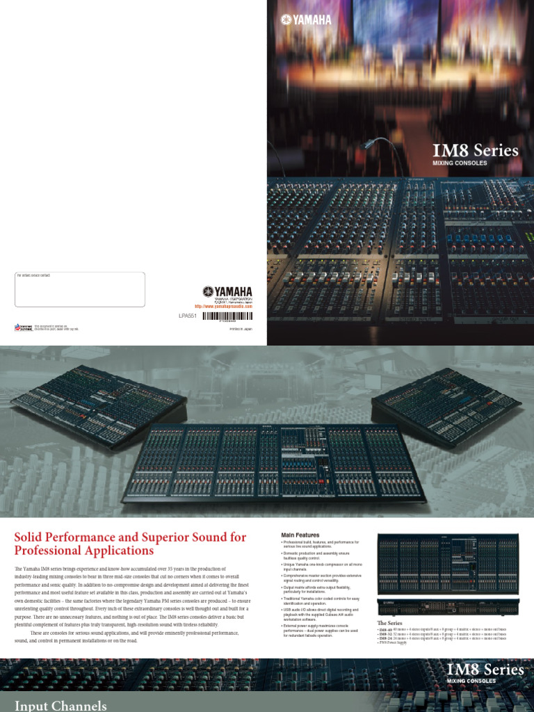Brochure - Yamaha Im8 | PDF | Equalization (Audio) | Electricity