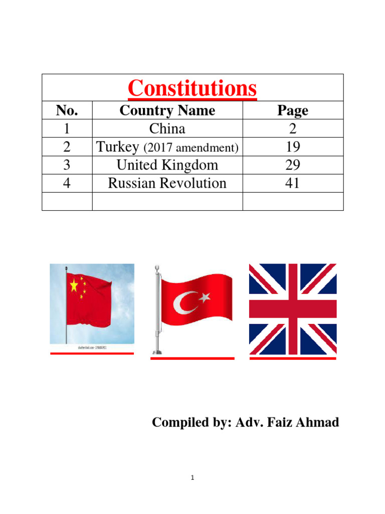 All Turkey, China, & UK Constitution With. | PDF | Communism | Justice ...