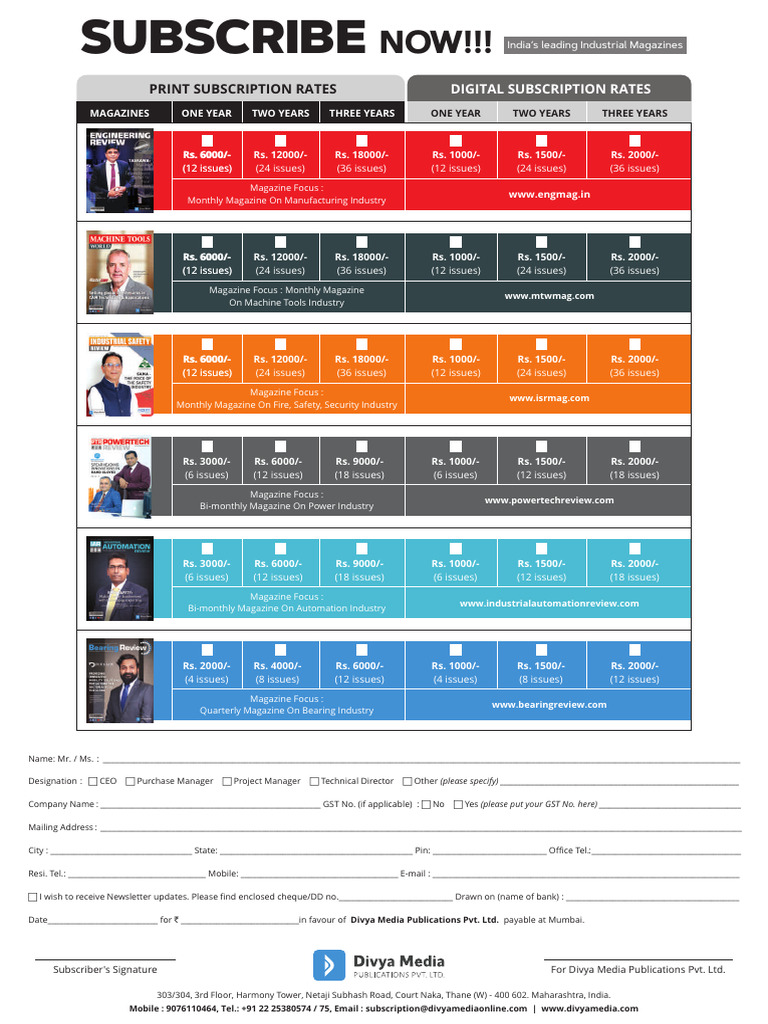 Industrial Magazine Subscriptions | PDF | Subscription Business Model | Magazines