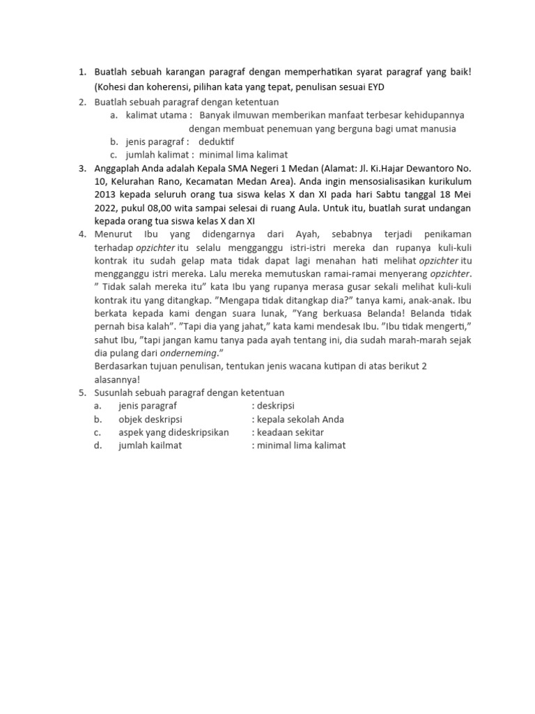 Soal TT 2 Keterampilan Menulis | PDF | Seni & Disiplin Bahasa