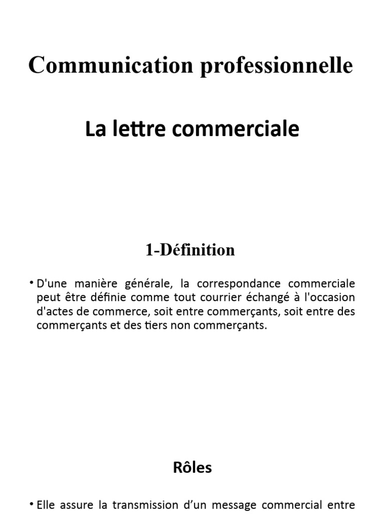 Rédaction d'une lettre commerciale efficace | PDF