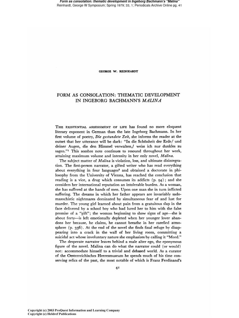 Form As Consolation Thematic | PDF | Art | Classics