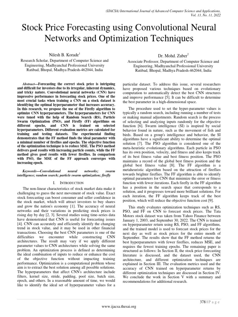 Stock_Price_Forecasting_using_Convolutional_Neural_ Networks | PDF | Mathematical Optimization ...
