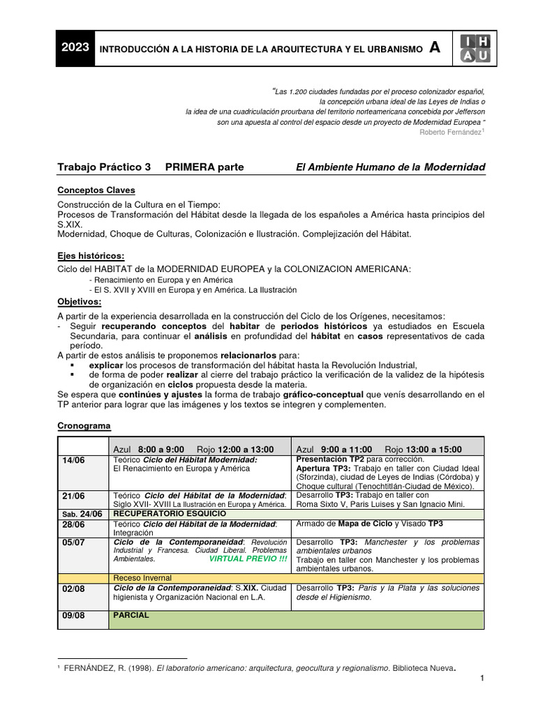 Guia Tp3 2023 Ihau A | PDF | Modernidad