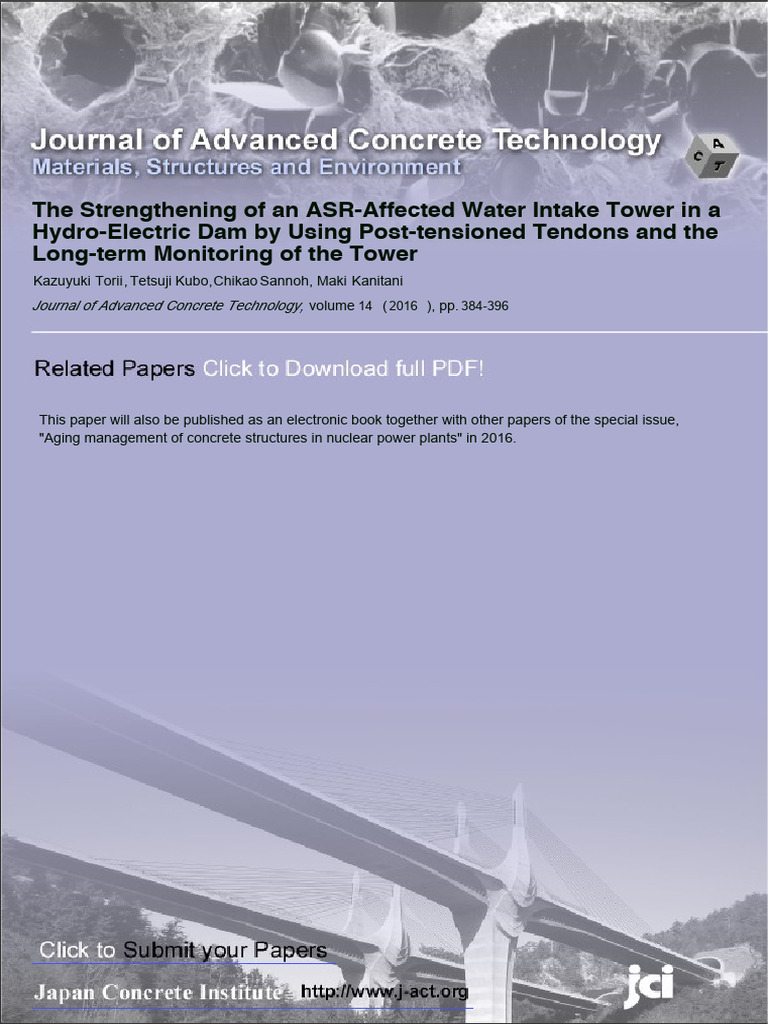 Torii Et Al 2016 - The Strengthening of An ASR-affected Water Intake ...