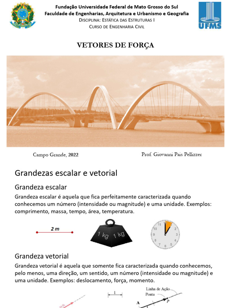 Estática I - Tópico 03 - Vetores de Força | PDF | Vetor euclidiano ...