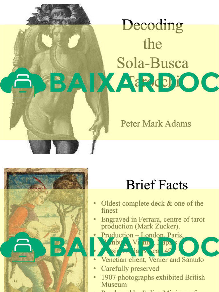 Decoding The Sola Busca Tarocchi by Peter Mark Adams | PDF | Tarot | Playing Cards