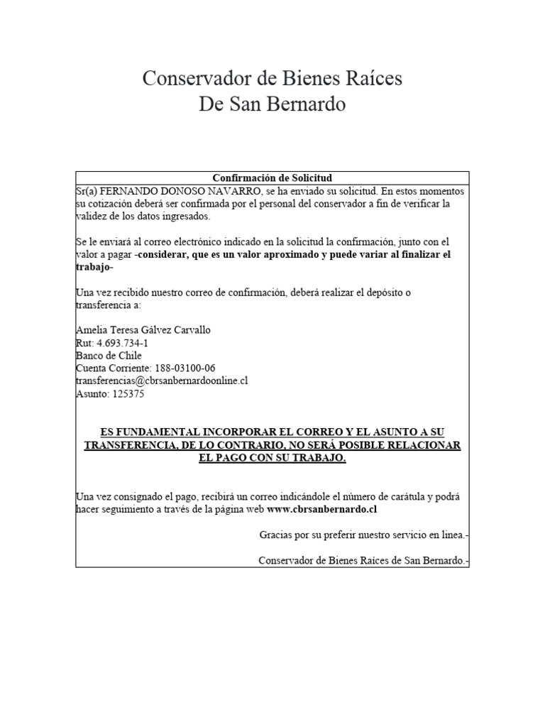 Conservador Bienes Raices San Bernardo Pdf