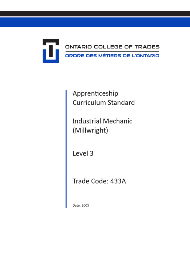 Cts-Industrial Mechanic Millwright 433a l3 en | PDF | Programmable ...