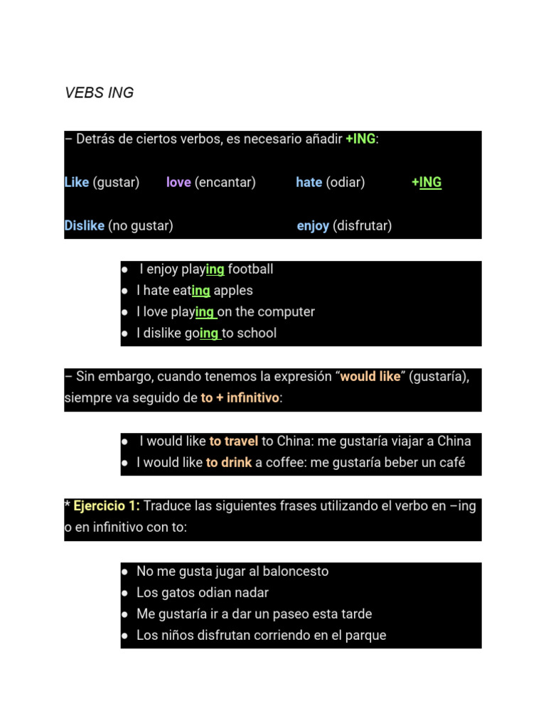 Verbs Ing | PDF