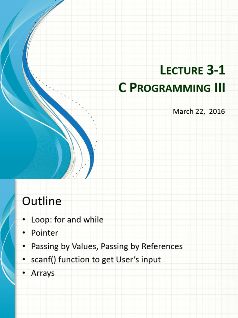 Lecture3 1 C Programming Iii Pdf Information Technology Computer Programming