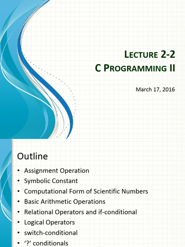 Lecture2 2 C Programming Ii Download Free Pdf Multiplication