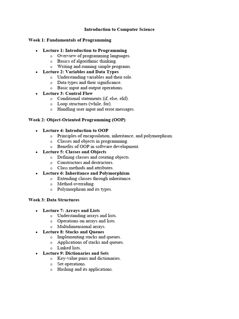 Introduction To Computer Science | PDF | Object Oriented Programming | Class (Computer Programming)