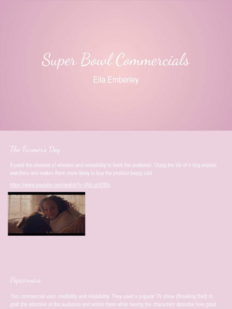 Super Bowl Commercials | PDF