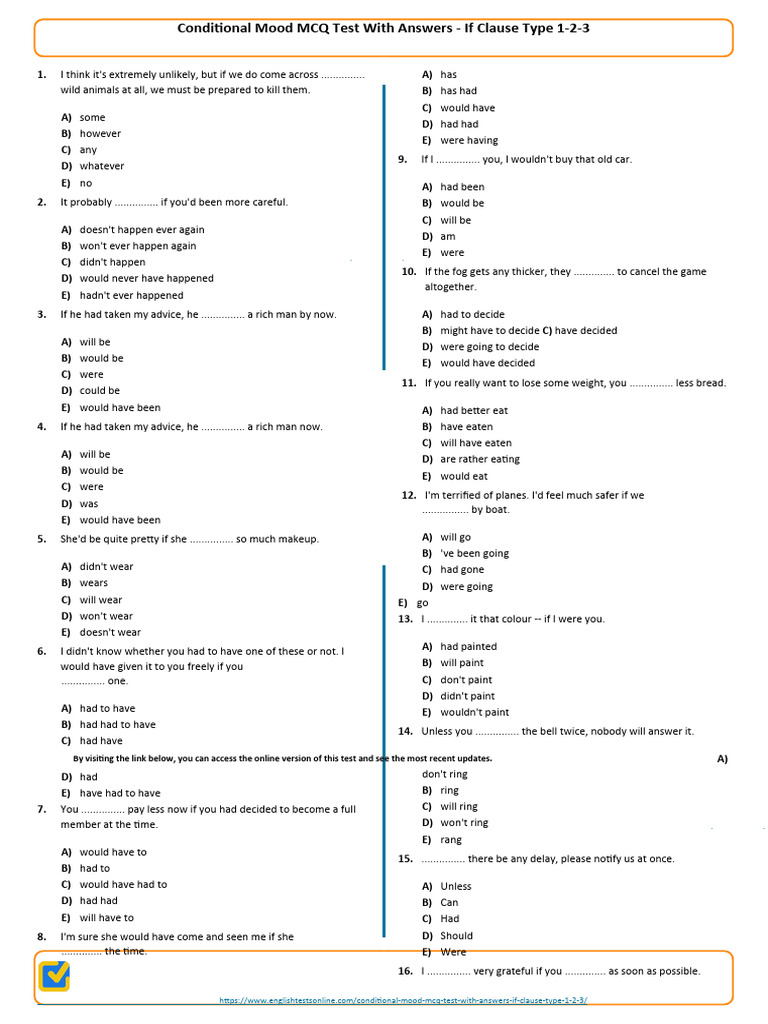 Conditionals Mixed | PDF