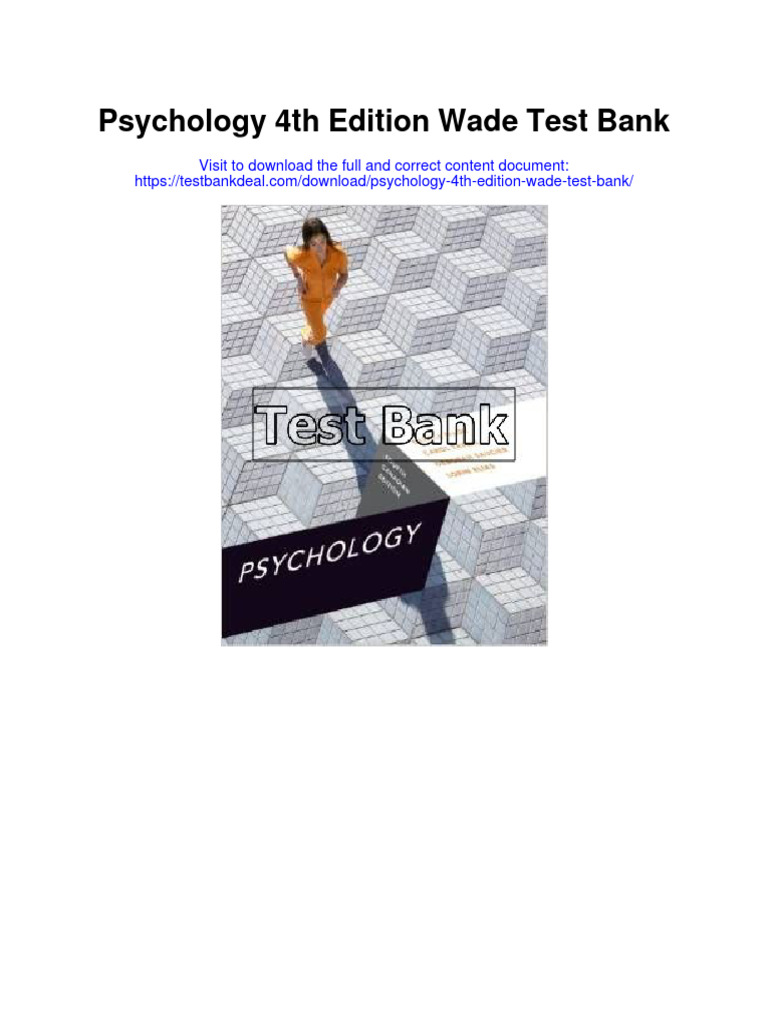 Psychology 4th Edition Wade Test Bank | PDF | Career & Growth