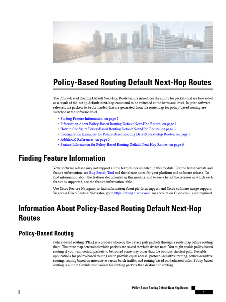 Policy-Based Routing Next-Hop Guide | PDF | Routing | Ip Address