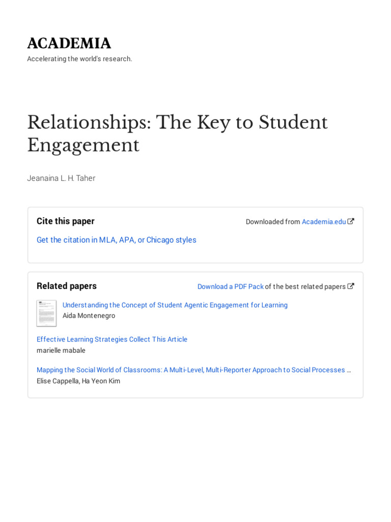 Student Engagement | PDF | Learning | Teachers