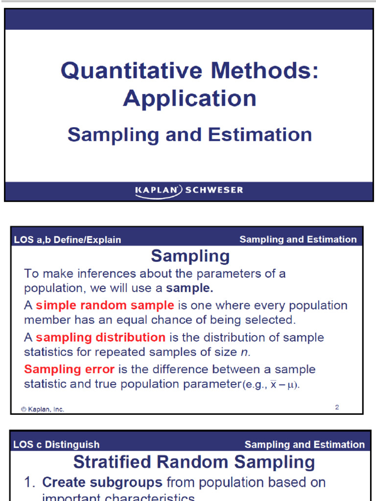 R5. Sampling and Estimation | PDF