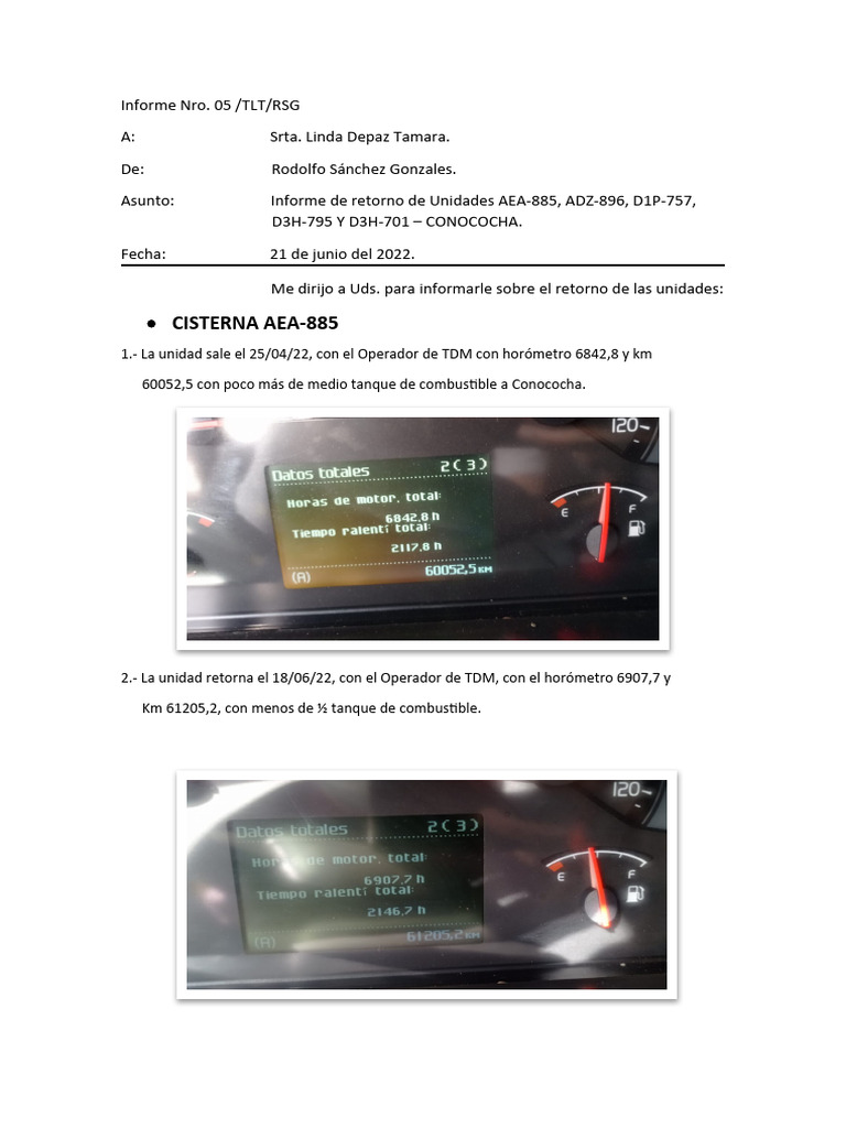 Informe Nro 5 TDM - CONOCOCHA | PDF