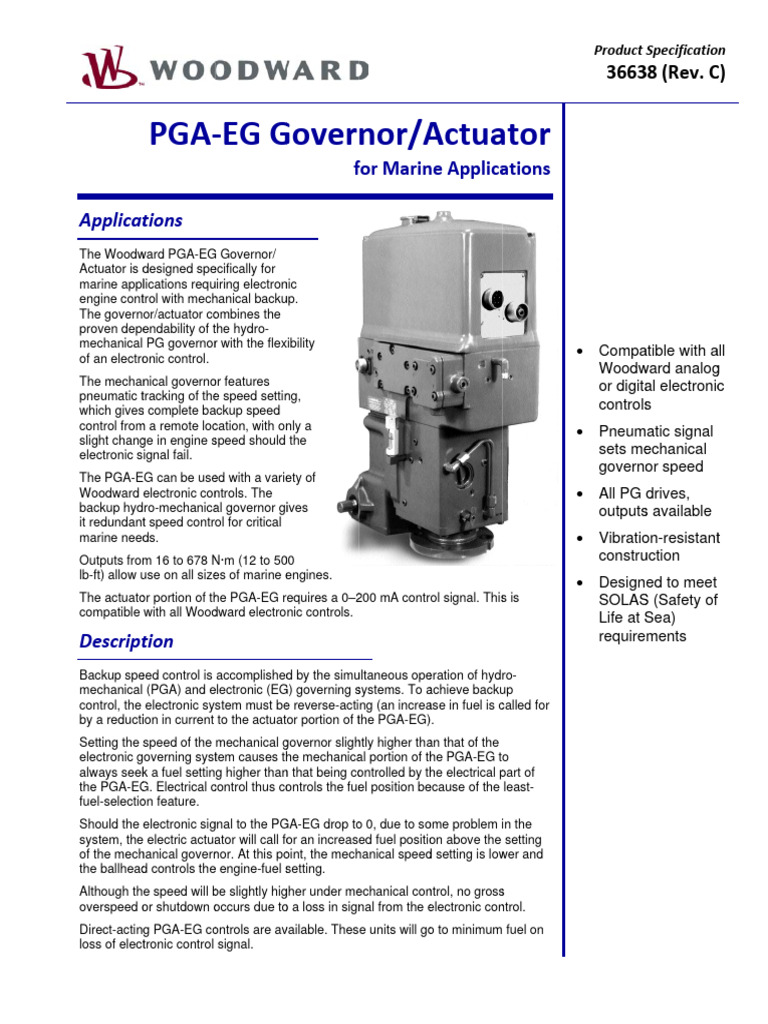 PG EG Governor Actuator | PDF | Switch | Valve