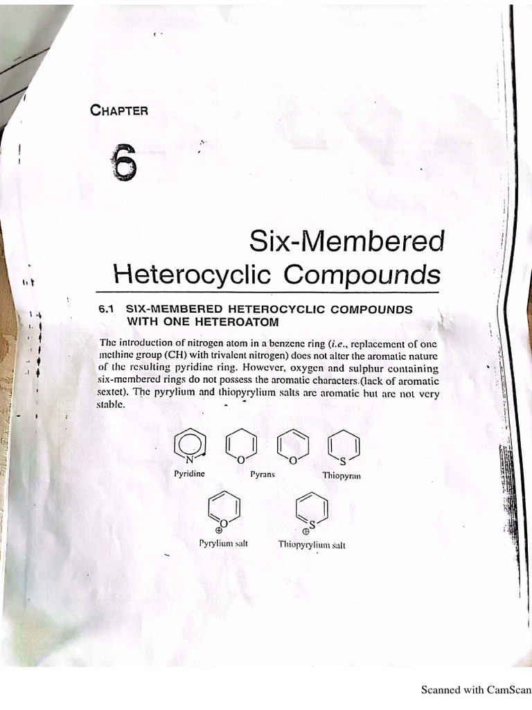 Six Membered Heterocyclic Compounds | PDF