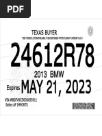 Texas Temporary License Plate Template | PDF | Motor Vehicle | Vehicles