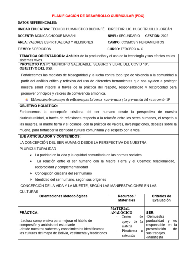 PDC 3RO SEC. 3er TRI | PDF | Ciencias sociales | Ciencia y matemáticas