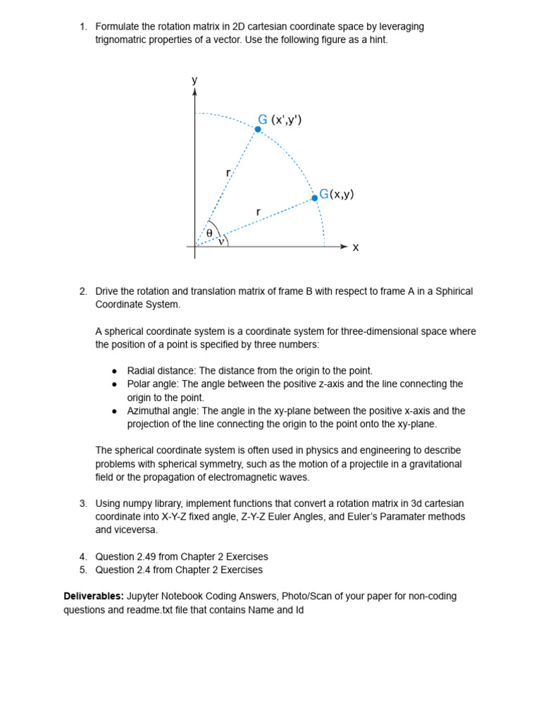 2D and 3D Rotation Matrix Solutions | PDF