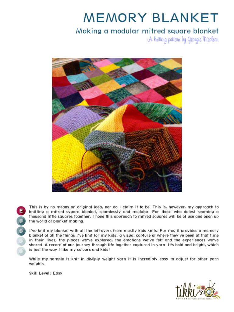 Memory Blanket (1) | PDF | Knitting | Folk Art