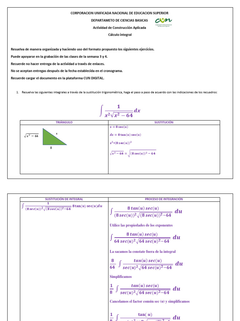 Resolución de Integrales por Sustitución y Fracciones Parciales | PDF | Integral | Matemáticas ...
