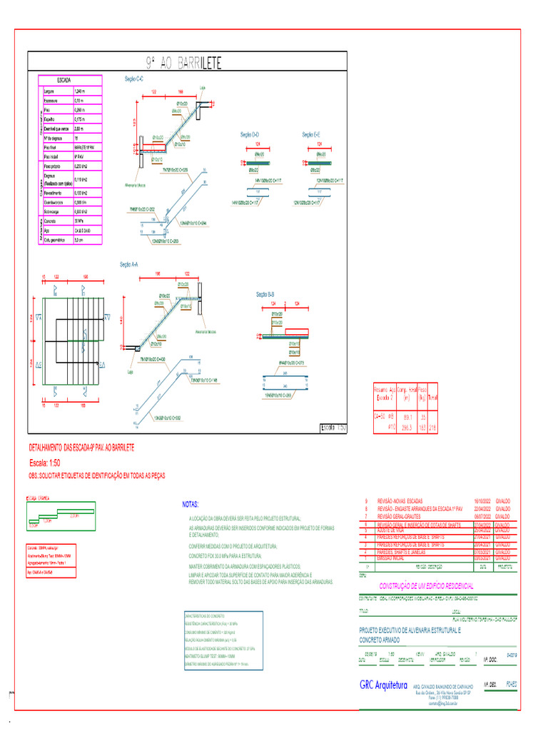 Projeto Estrutural Rua Moliterno 2 F4es Rev.9 | Download grátis PDF | Setor secundário da ...