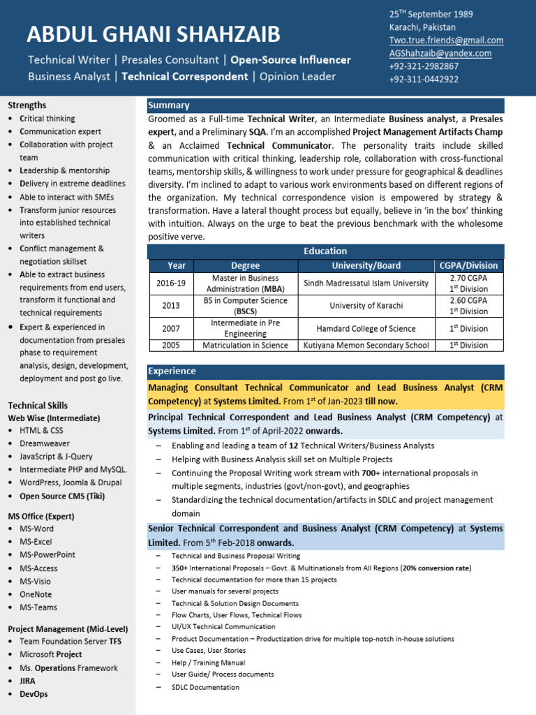 Abdul Ghani Shahzaib CV 2023 v1.0 | PDF | Application Software | Java Script