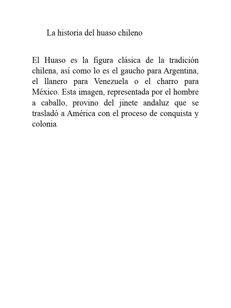 La Historia Del Huaso Chileno | PDF La Historia Del Huaso Chileno | PDF
