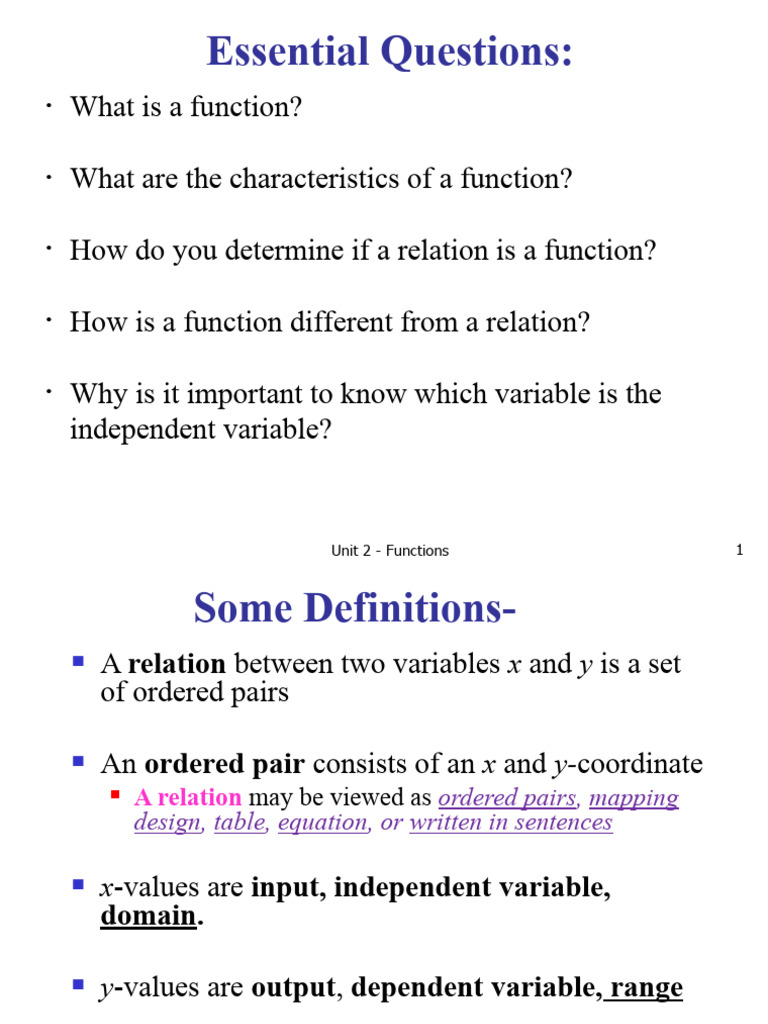 Relations and Functions Power Point | PDF | Function (Mathematics) | Mathematical Relations