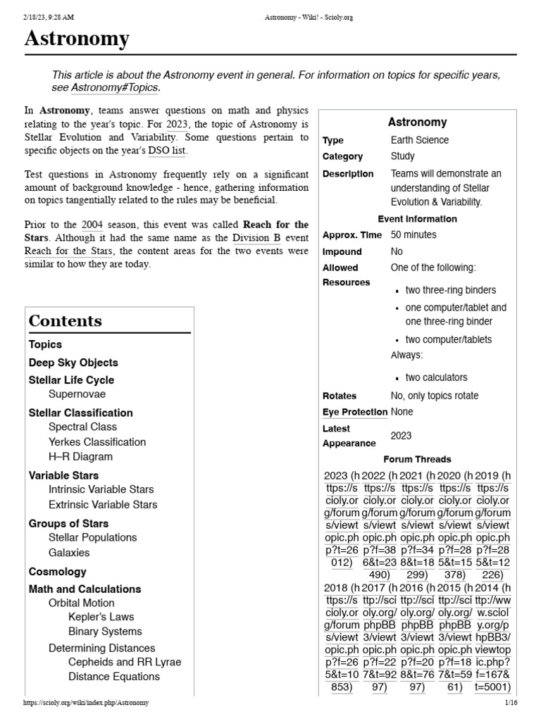Astronomy Event Overview 2023 | PDF | Stars | Supernova