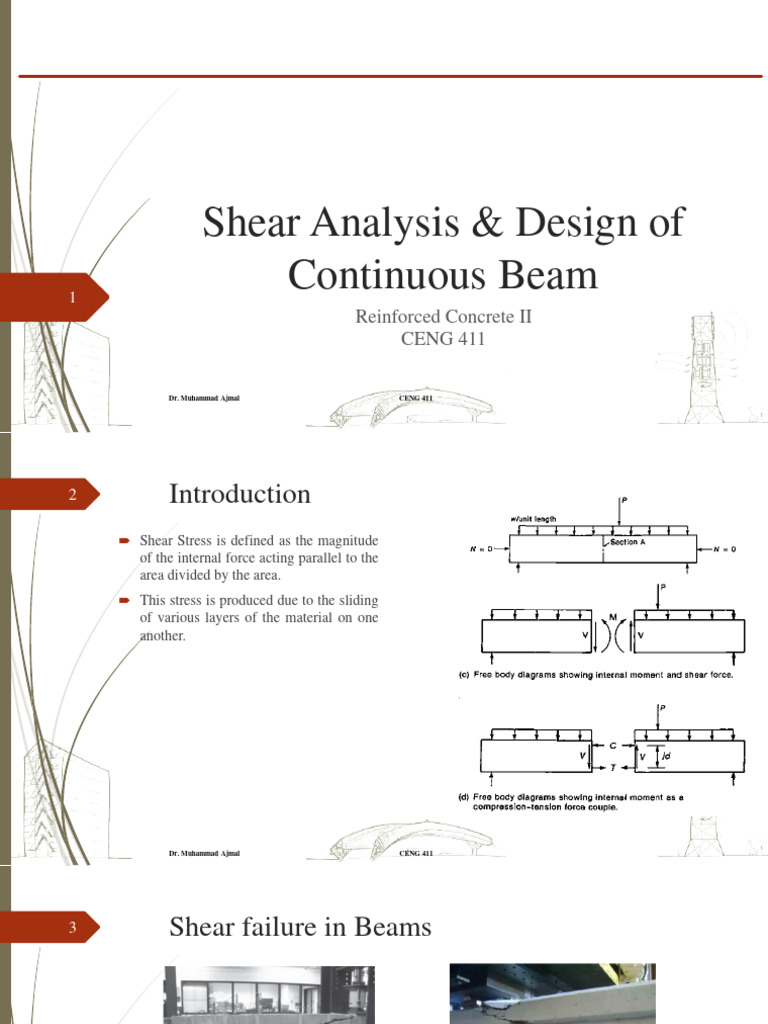 Shear Design Continuous Beam | PDF | Stress (Mechanics) | Beam (Structure)