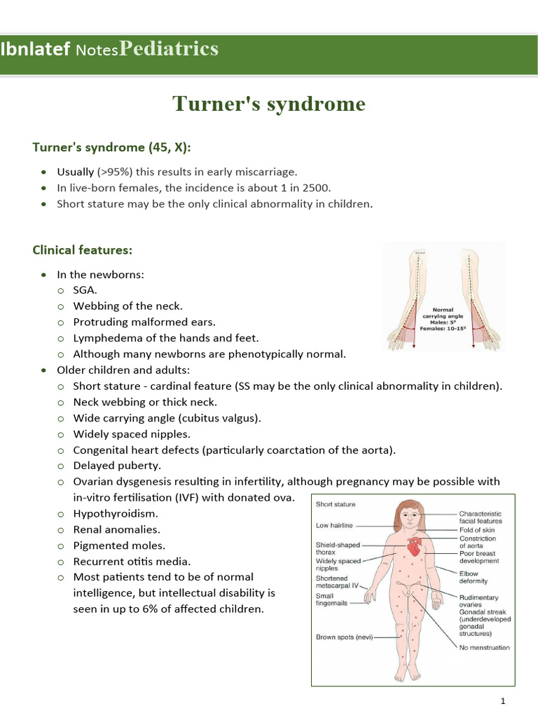 Turner's Syndrome | PDF | Human Diseases And Disorders | Medicine
