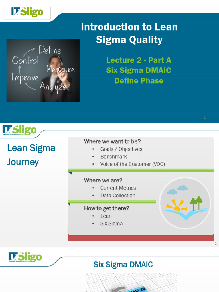 Lecture 02 - IT Sligo MOOC - Introduction To Lean Sigma Quality Slides | PDF | Six Sigma | Economies