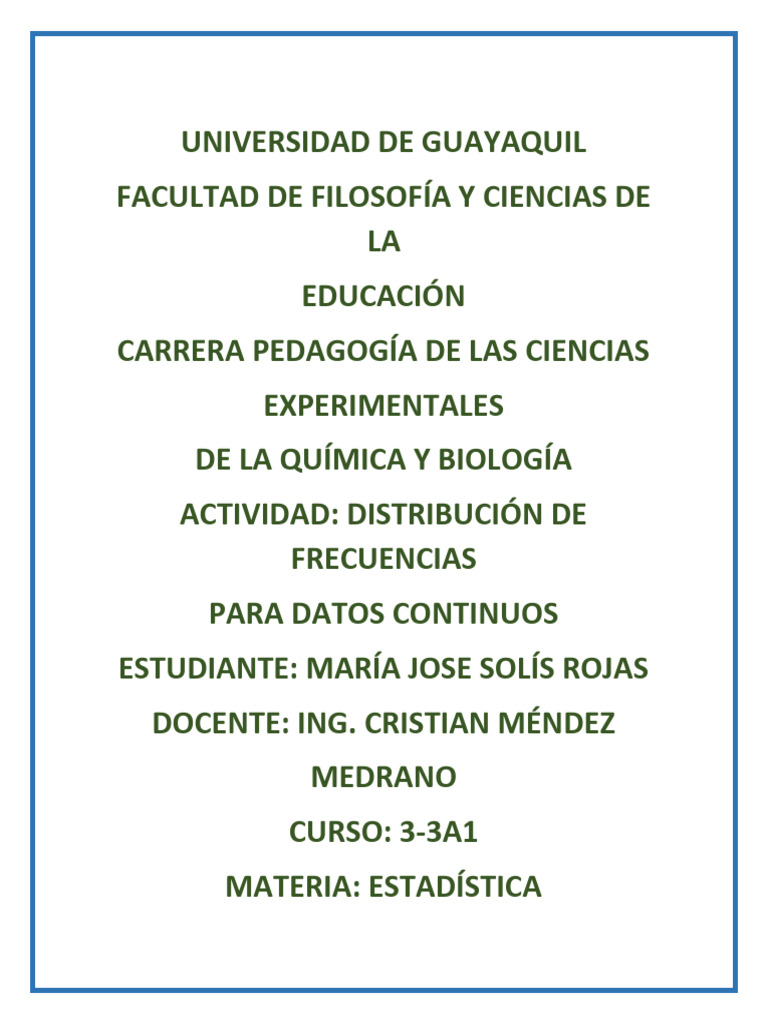 Distribución de Frecuencias: Datos Continuos | PDF