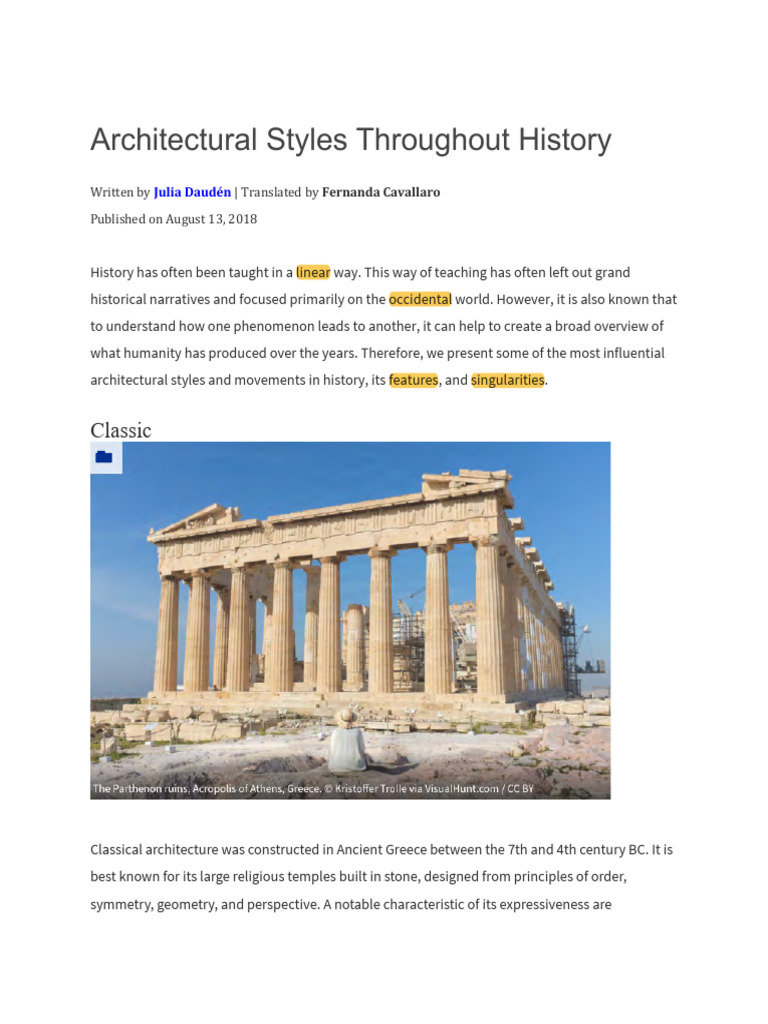 Architectural Styles Throughout History | PDF | Gothic Architecture ...