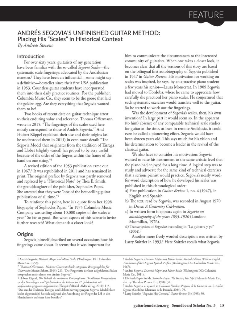 Andre - S Segovia - S Unfinished Guitar Method - Placing His - Scales | PDF | Classical Guitar ...