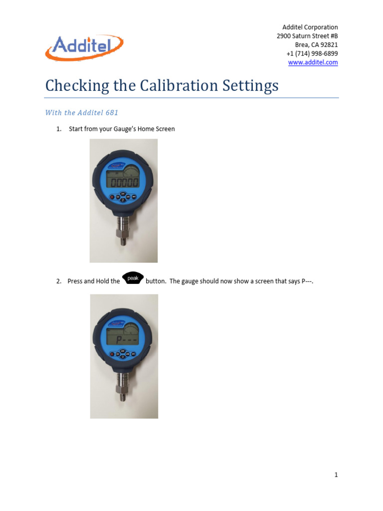 ADT 681 - Checking The Calibration Settings | PDF