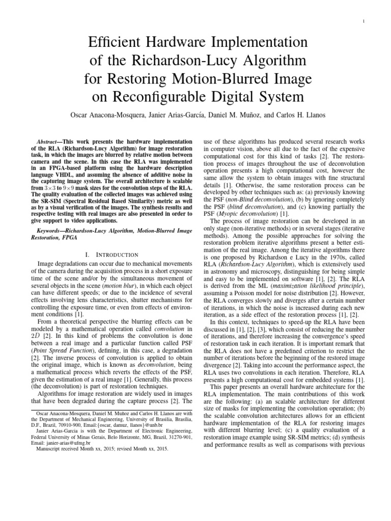 Richardson Lucy | PDF | Convolution | Computer Engineering