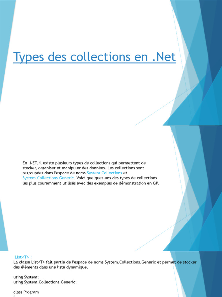 Types Des Collections en | PDF | Logiciel | Informatique