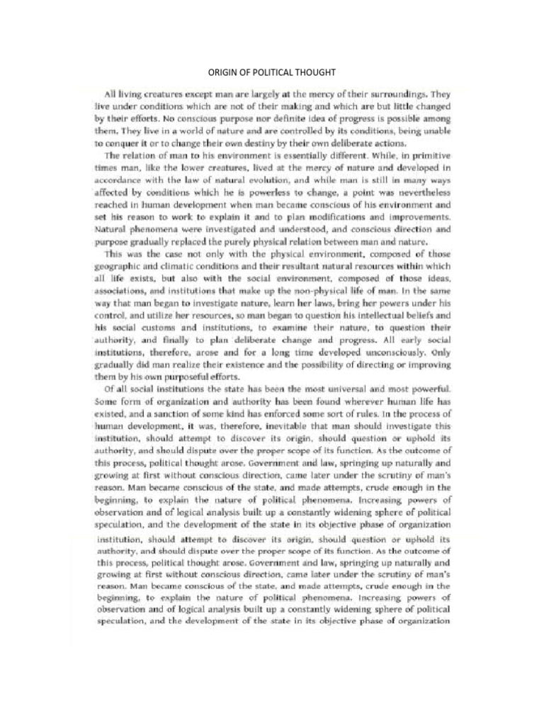 Overview of Political Thought Origins | PDF