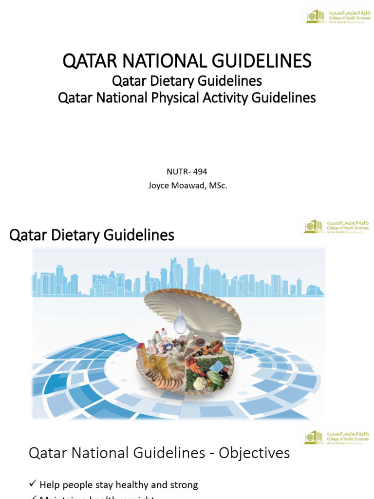 Qatar Dietary Guidelines Overview | PDF | Whole Grain | Cereals