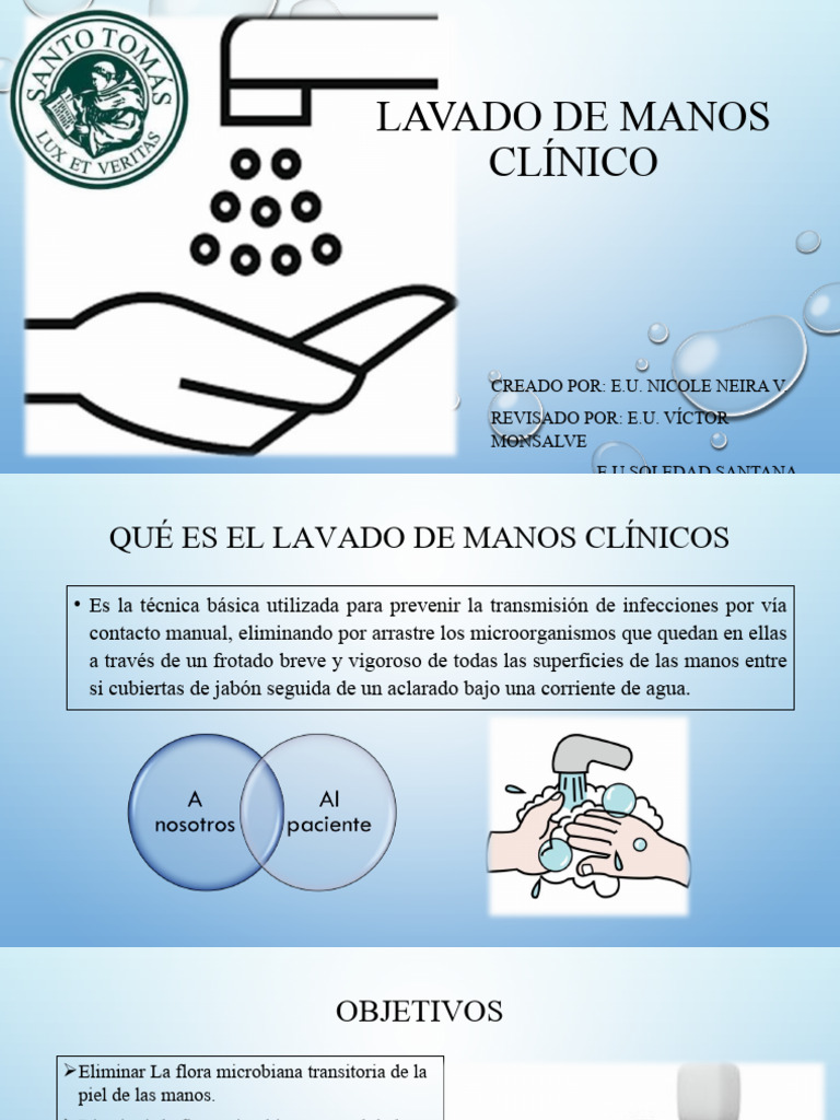 Guía de Lavado de Manos Clínico | PDF | Lavado de manos | Microbiología